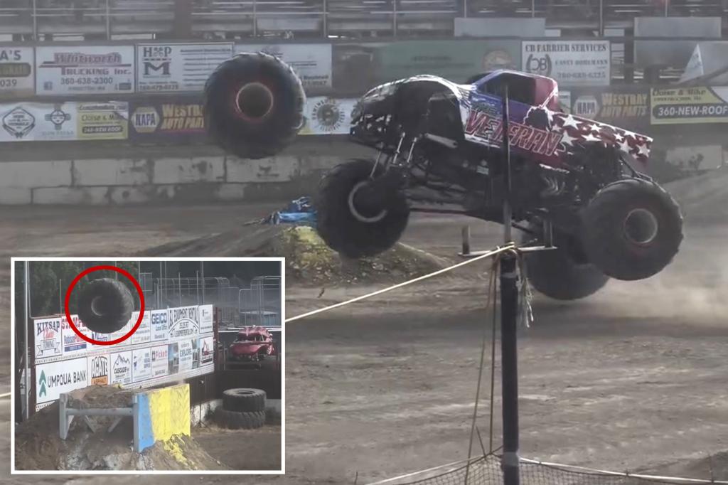 Unleashed Chaos: 800-Pound Wheel Launches from Monster Truck, Wreaks ...